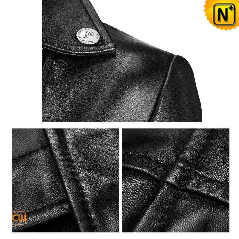 Ladies Short Black Leather Jackets with Swallowtail Bottom | CWMALLS
