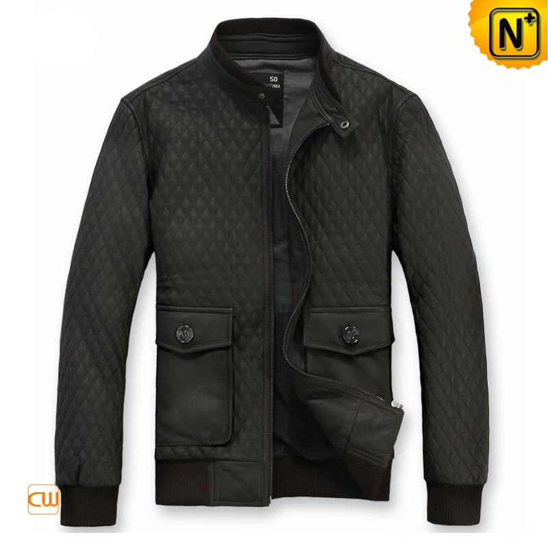 Men's Leather Jackets Designer Checked Sheepskin Leather jackets CW874291