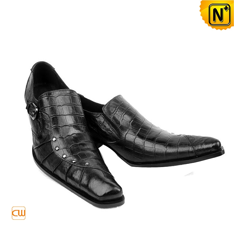 Mens Designer Black Leather Dress Shoes CW701105 | CWMALLS