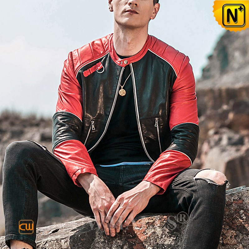 CWMALLS® Custom Men's Motocross Leather Jacket CW818302