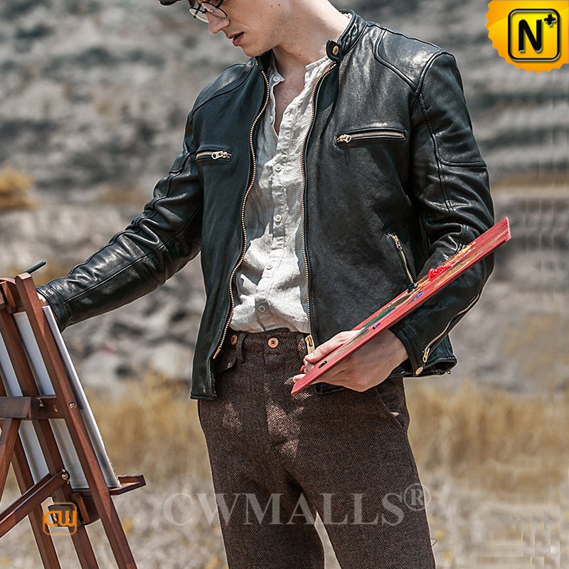 CWMALLS® Custom Washed Motocross Leather Jacket CW818009