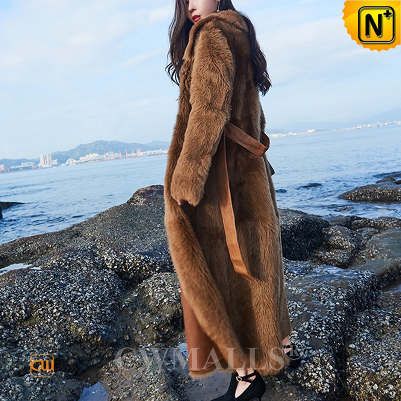 CWMALLS® Womens Toscana Shearling Sheepskin Robe Coat CW618018
