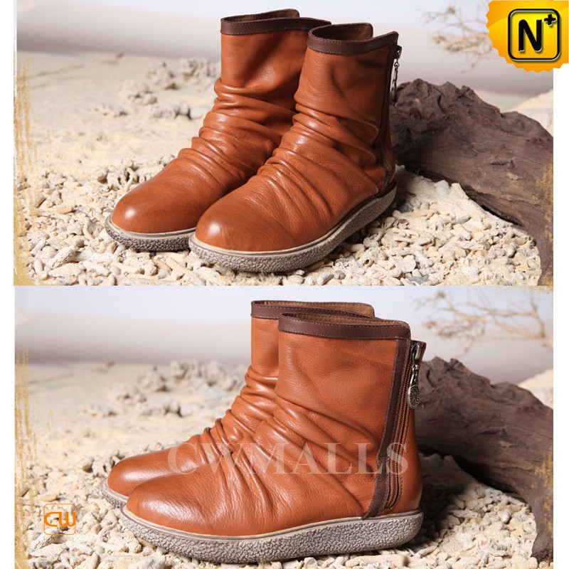 Womens Flat Leather Ankle Boots CW305328